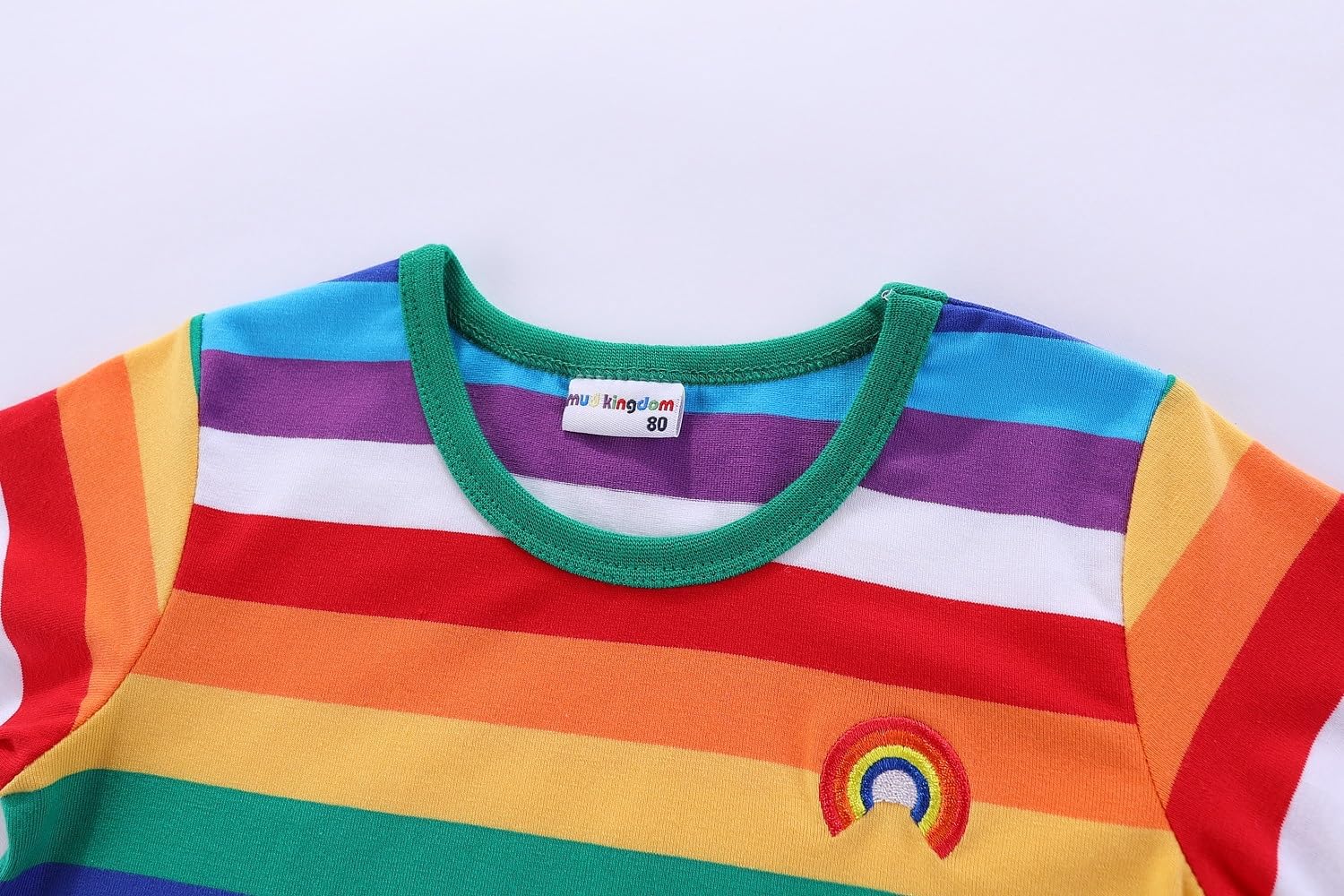 Mud Kingdom Toddler Boys T-Shirts Short Sleeve Rainbow Stripe 24 Months