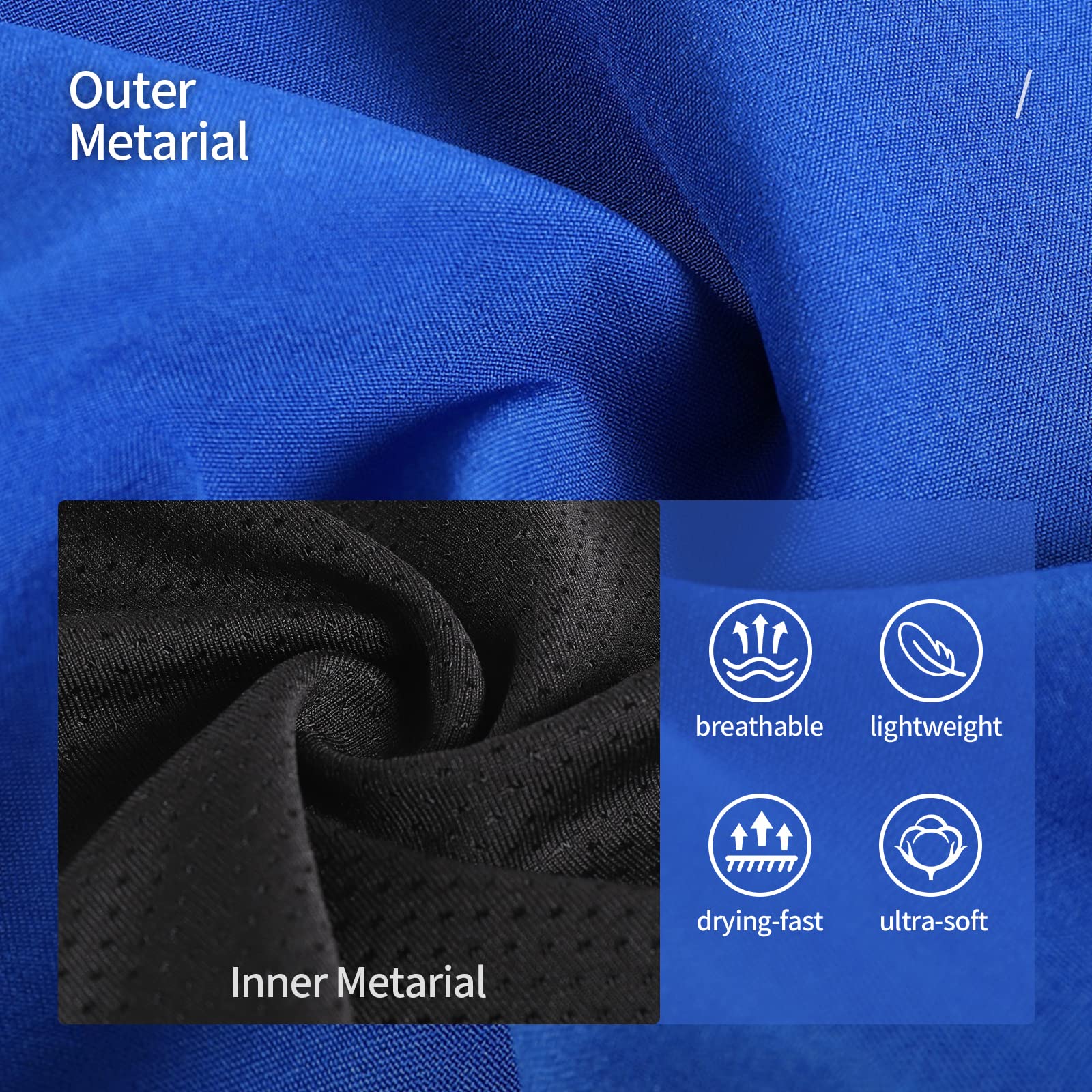 ARSUXEO 2 in 1 Running Shorts for Men 5 Inch with Liner and Phone Pocket Drying Fast Athletic Workout Shorts Sky Blue Size Large