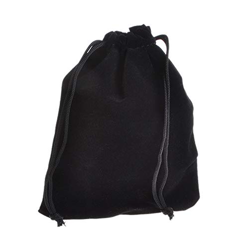 Drawstring Pouch, Black Velvet Bag for Jewelry, Gift Bag, Shoes, Food, Clothes with Flexible Uses 10 x 10 Inch (Black, 10x10 Inch, 4 Pieces)