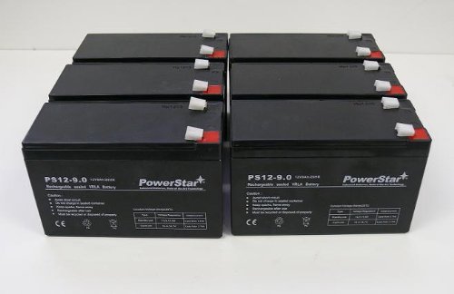 PowerStar-12V 9AH SLA Battery Replaces hr9-12 gp1270 sla1075 gp1270f2 wp7-12 bp8-12 - 6PK