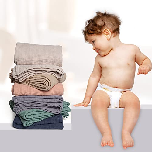 Lulu moon Muslin Quilt Blanket, Crib Blanket for Baby and Toddler,47x47 Inches(Ivory)