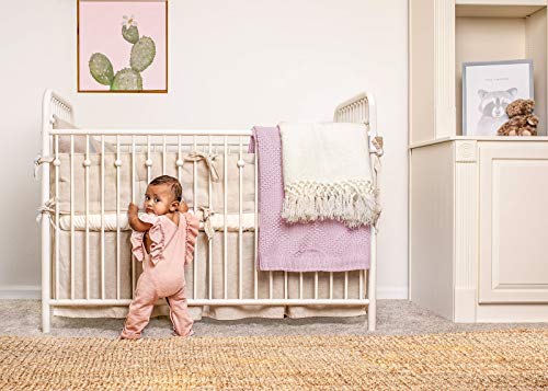 Pure Bamboo Sheets - Bamboo Crib Fitted Sheet (52"x28"x6") for Girls and Boys - 100% Organic Bamboo, Luxuriously Soft, Ultimate Cooling, Fits Standard Size Crib Mattress (Pink)