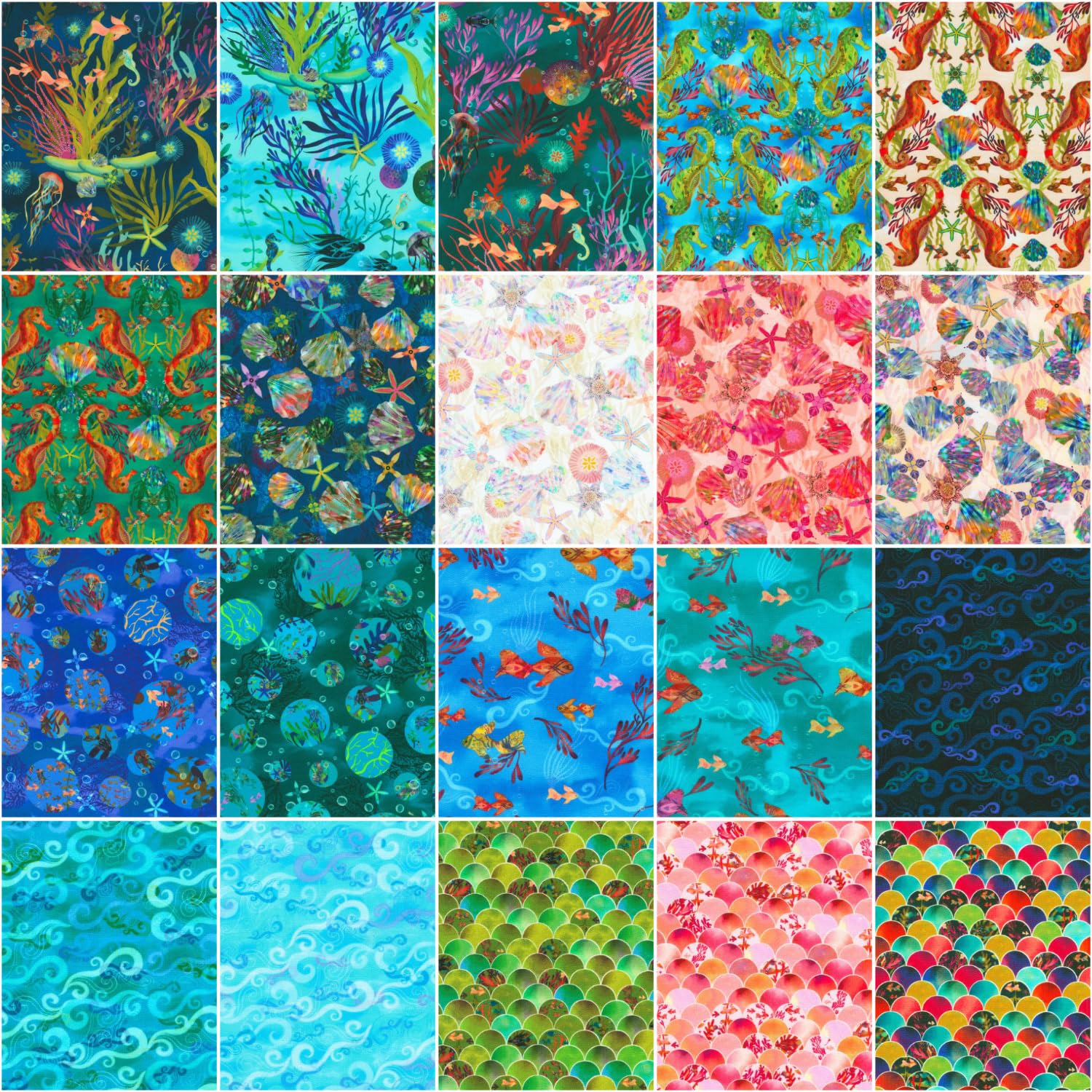 Christiane Marques Oceanica Roll Up 40 2.5-inch Strips Jelly Roll Robert Kaufman Fabrics RU-1245-40