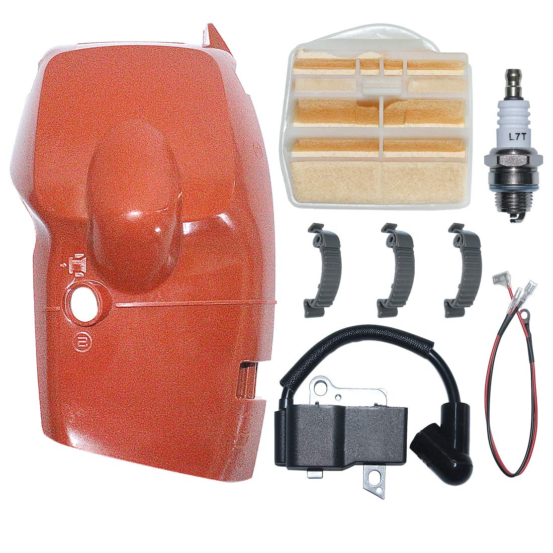 AUMEL Top Cylinder Cover Clip Ignition Coil Air Filter Kit For Husqvarna 445 450 445E 450E Chainsaw Replace 573935701,544080803