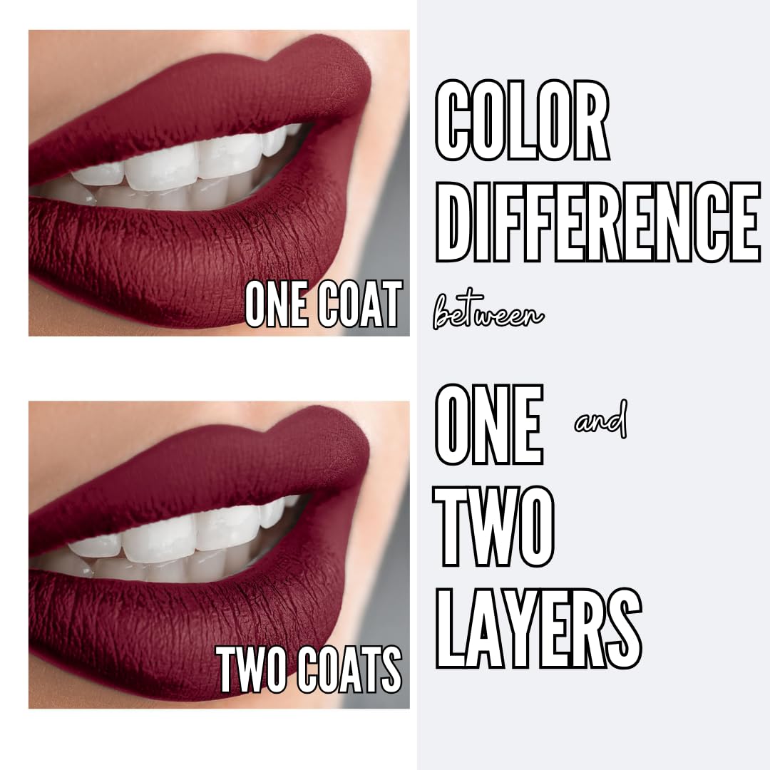 Mynena Burgundy Red Long-Lasting Matte Liquid Lipstick Intense Color Smudge-Proof & Waterproof Comfortable Hydrating Shea Butter Vegan & Cruelty-Free | Emma