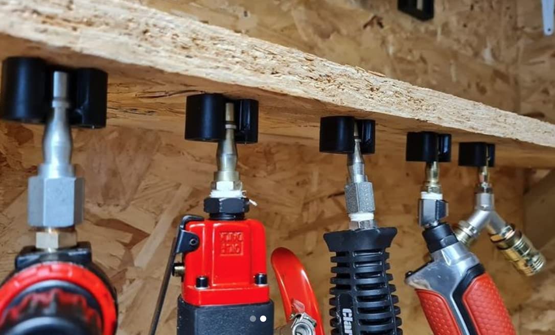 StealthMounts Locking Air Tool Holder - 5 Pack | 1/4" Size Pneumatic Tool Holder | Air Tool Rack | Air Tool Storage | Air Tool Holder Rack | Air Tool Storage Rack | Air Tool Organizer | Made in UK