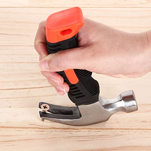 LISHINE 8 Oz Stubby Claw Hammer, 4 Pack Small Claw Hammer with Mini Handle, Nail Hammer Tools, Small Hammer for Household Work and Outdoor Camping