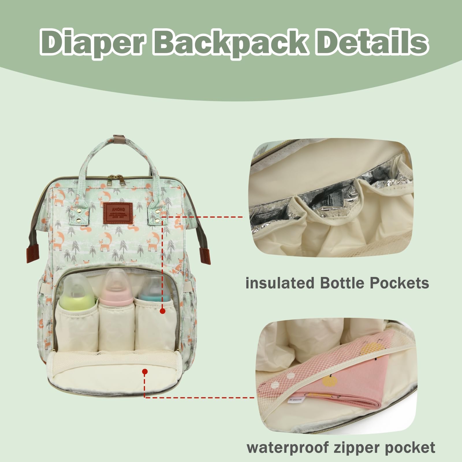 Armbq Baby Diaper Bag Backpack Multi-Function Waterproof Diaper Bag for Baby Care Travel Essentials Back Pack for Mom
