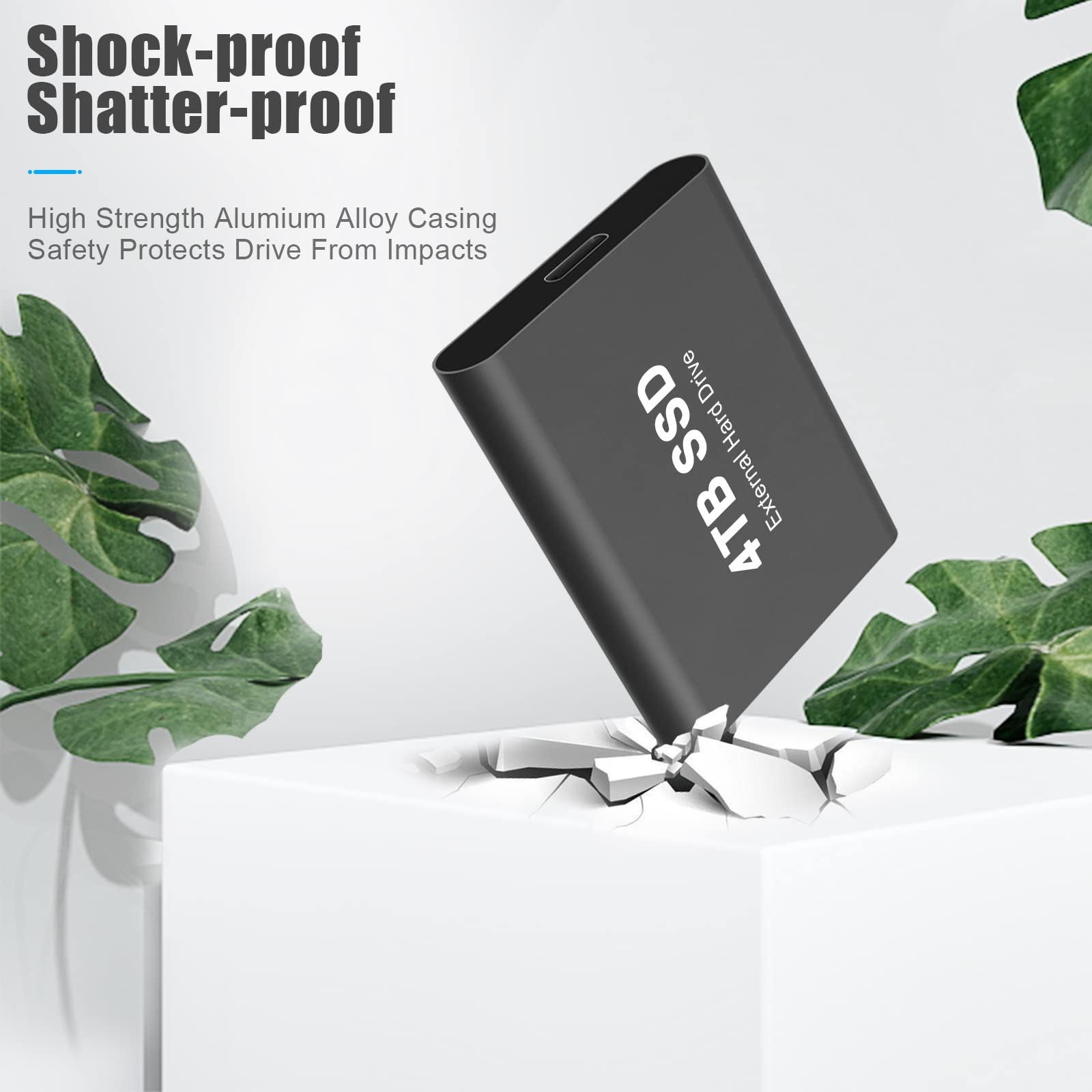 BKMNEU 4TB External Hard Drive, Portable SSD External Hard Drive β High Speed External Hard Drive Plug and Play Ready- for Mac and PC Computer, Desktop, Laptop