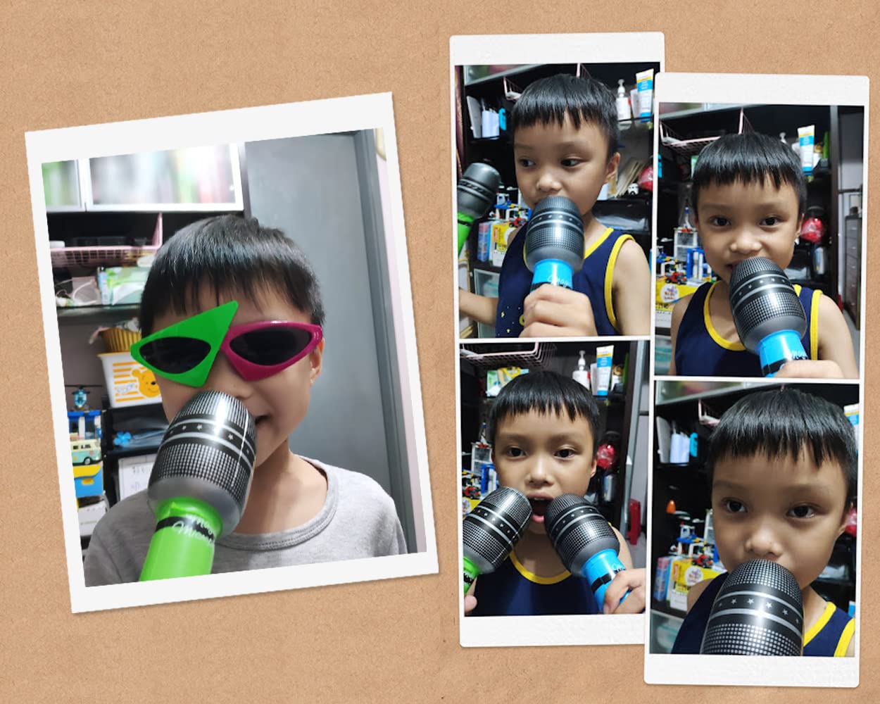 DS. DISTINCTIVE STYLE Inflatable Microphones 6 Pieces 10-Inch Blow up Microphones 80s 90s Party Favors Performace Photo Props Random Colors