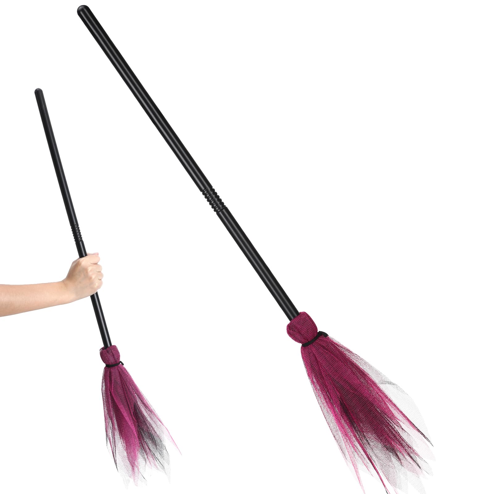 DOITOOL Halloween Witch Broom Kids Witch Broomstick Props Plastic Witches Broom Halloween Decor Witches Broomstick Halloween Witch Decoration Props Witch Costume Accessories