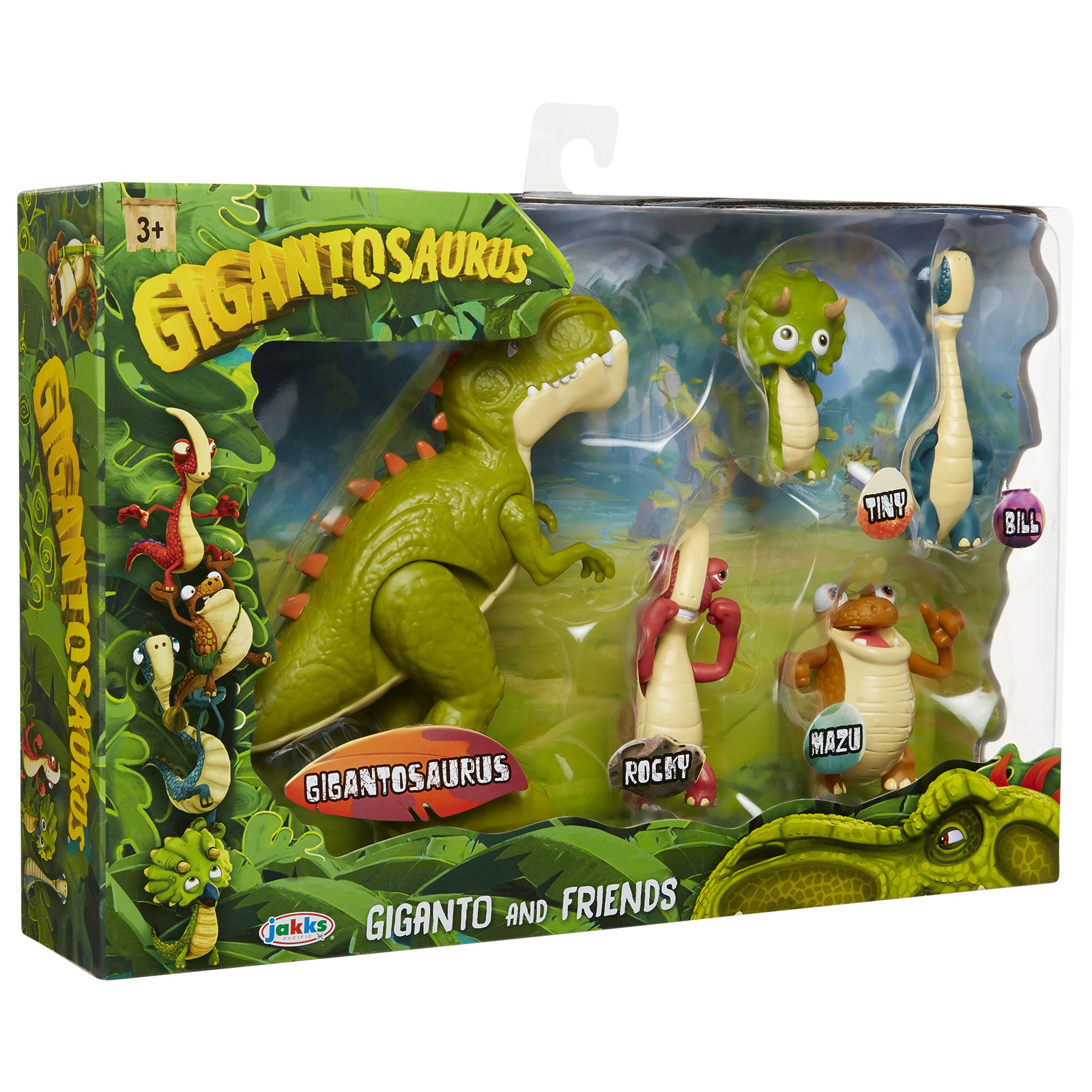Gigantosaurus Figures Giganto & Friends Toy Action Figures, Includes: Giganto, Mazu, Bill, Tiny & Rocky β Articulated Characters Range from 2.5-5.5" Tall