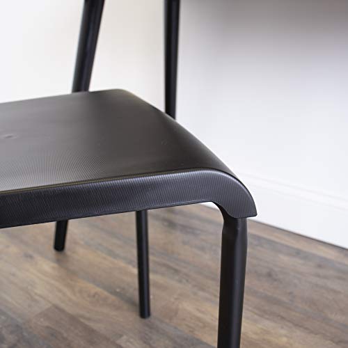 Lucky Theory Humble Crew Lightweight Desk Chair, Black 19D x 16W x 30H in