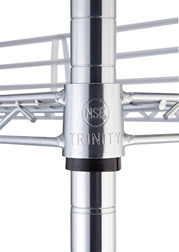 TRINITY EcoStorage Heavy Duty 4-Tier Adjustable Wire Shelving with Wheels and Backstands for Kitchen Organization, Garage Shelf Rack, NSF Certified, W D x 77β H, 48 by 18 by 72", Chrome