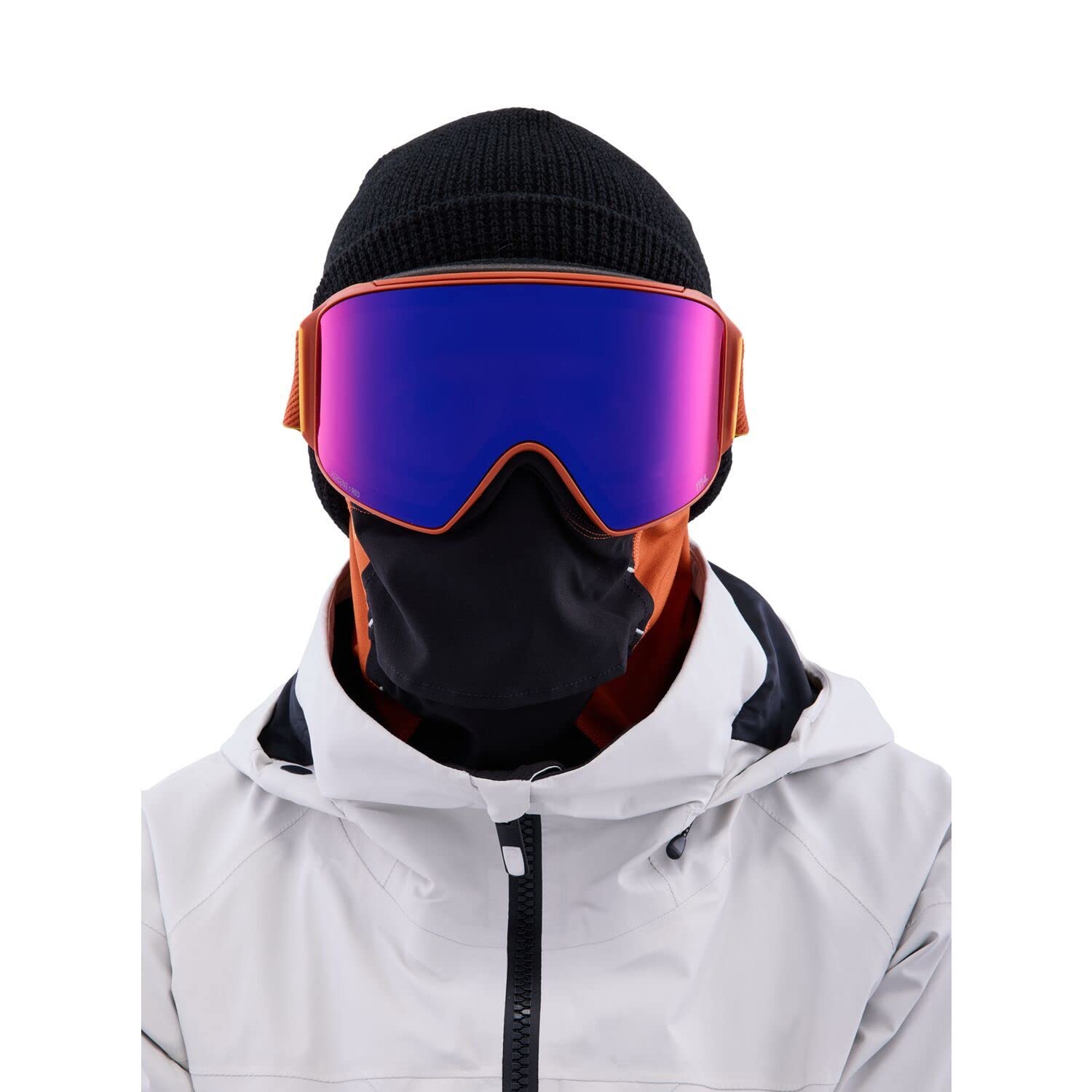 Anon M4 Cylindrical Goggles + Bonus Lens + MFI® Face Mask, Frame: Amber, Lens: Perceive Sunny Red (14% / S3), Spare Lens: Perceive Cloudy Burst (59% / S1)