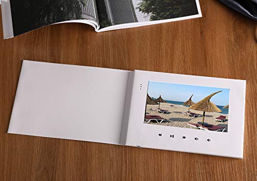 LuguLake 7" Video Greeting Card,Video Brochure for Father's Day Mother's Day, Christmas, Anniversary, Marketing Include 4G Memory and Rechargeable Battery LCD Screen Digital Brochures