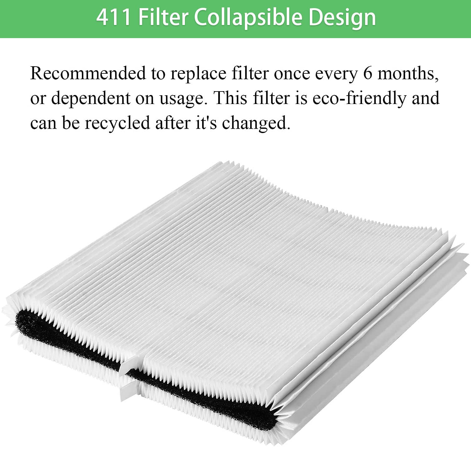 Laukowind Replacement Filters for Blueair Blue Pure 411 411+ Auto Mini - HEPA Parts with Silent Activated Carbon, Fit for Cleaner Pet Filter - 2 Pack