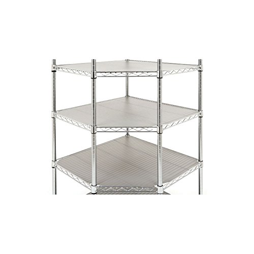 Heavy Duty Steel 6-Tier Corner Restaurant Shelf Commercial Food Storage, NSF Approved