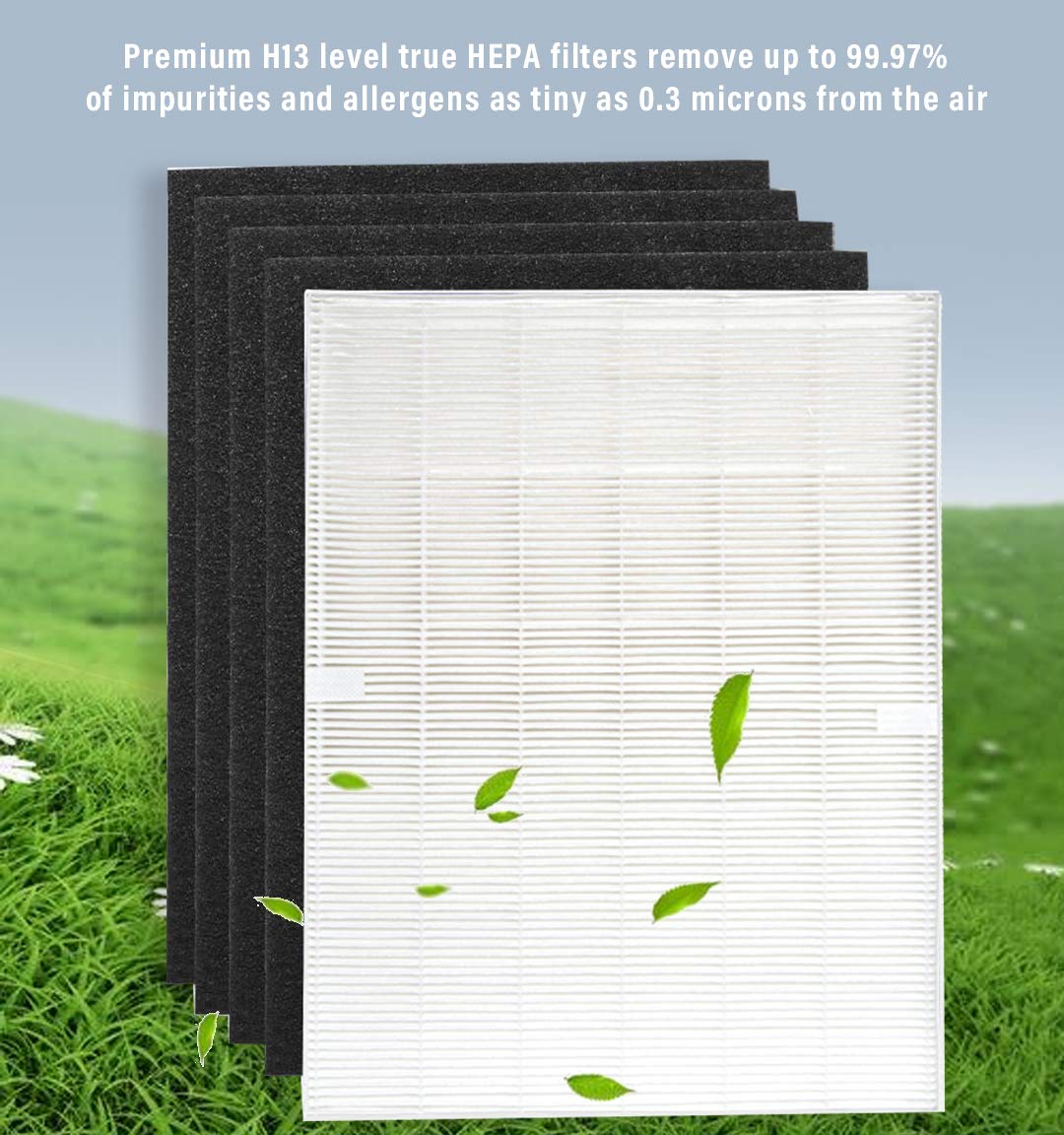 LBLVBNEWD 115115 Replacement Filter A Compatible with Winix PlasmaWave Air Purifier 6300, P300, 5300, 5500, 5300-2, 6300-2, C535 (2 Premium HEPA Filters + 6 Carbon Filters)