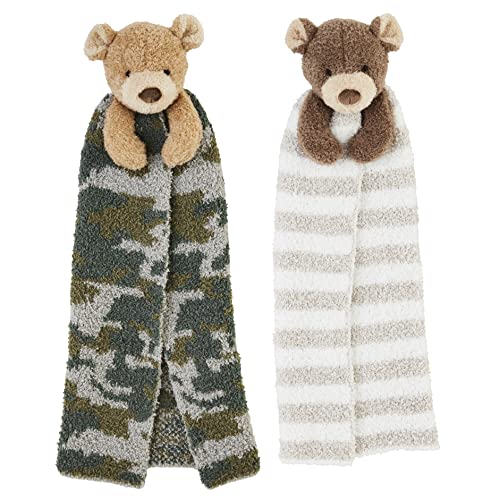 Mud Pie Children's Bear Lovey Blanket, Camo 21" x 16"