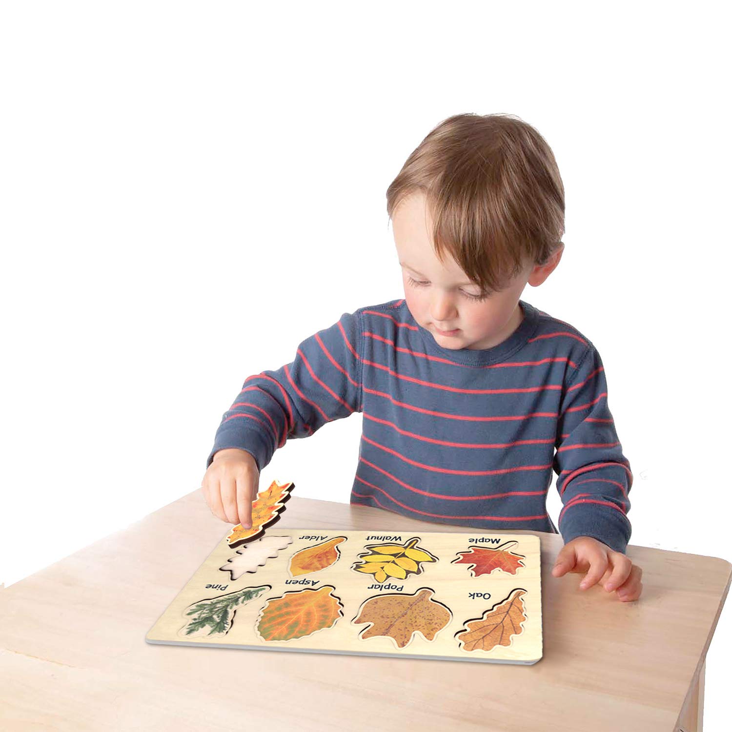 Leaf Wooden Jigsaw Puzzles Educational Learning Stem Toys Boys Girls Birthday Gift Colorful Shape