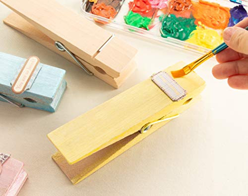 Jumbo Wooden Clothespins for Crafts (6 x 1.38 x 1.2 in, 8-Pack)