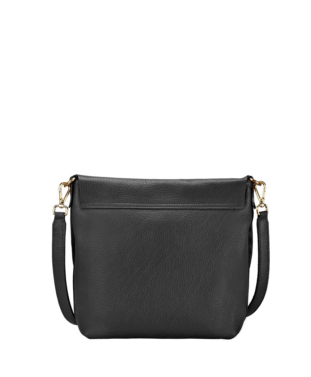 GiGi New York Handcrafted Womens Black Andie Crossbody