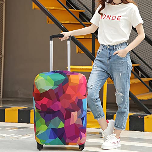 Explore Land Travel Luggage Cover Suitcase Protector Fits 18-32 Inch Luggage (Geometry, S(18-22 inch Luggage))