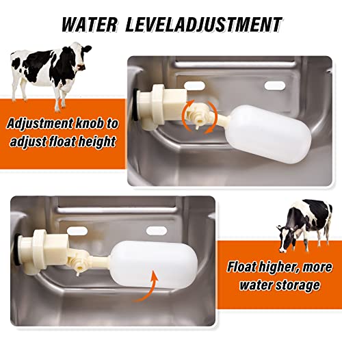 HHNIULI 2.5L/84.5oz Automatic Dog Waterer, 2 PCS 304 Stainless Steel Automatic Animal Drinking Water Bowl Trough Dispenser for Dogs Horses Cattle Sheep Goat Chicken β