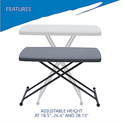 Iceberg IndestrucTable TOO 1200 Series, Personal Folding Table, Indoor/Outdoor, Commercial Grade, Charcoal, 19.5β L x 30β W x 28" H