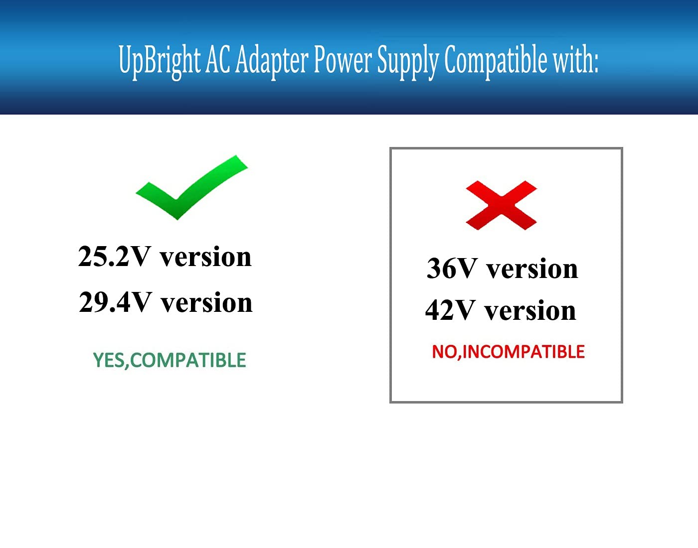 UpBright 3-Prong 29.4V AC/DC Adapter Compatible with Jetson Extreme Terrain Z12 XT Z12XT Galaxy 25.2V 4.0Ah 4000mAh Lithium-ion Battery Hoverboard Hover Board Scooter 29.4VDC Power Supply Charger