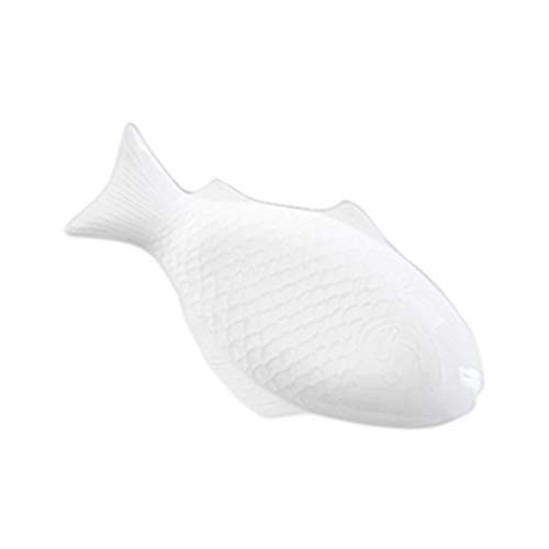Healeved Fish Plates Ceramic,Serving Food Platter Serving Platters Shrimp Cocktail Serving Dish Storage Platter for Restaurants Home (11 Inches White)
