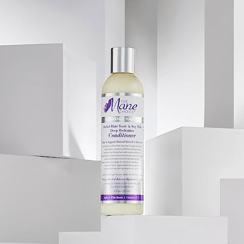 The Mane Choice Heavenly Halo Herbal Hair Tonic & Soy Milk Deep Hydration Conditioner, 8 Ounce