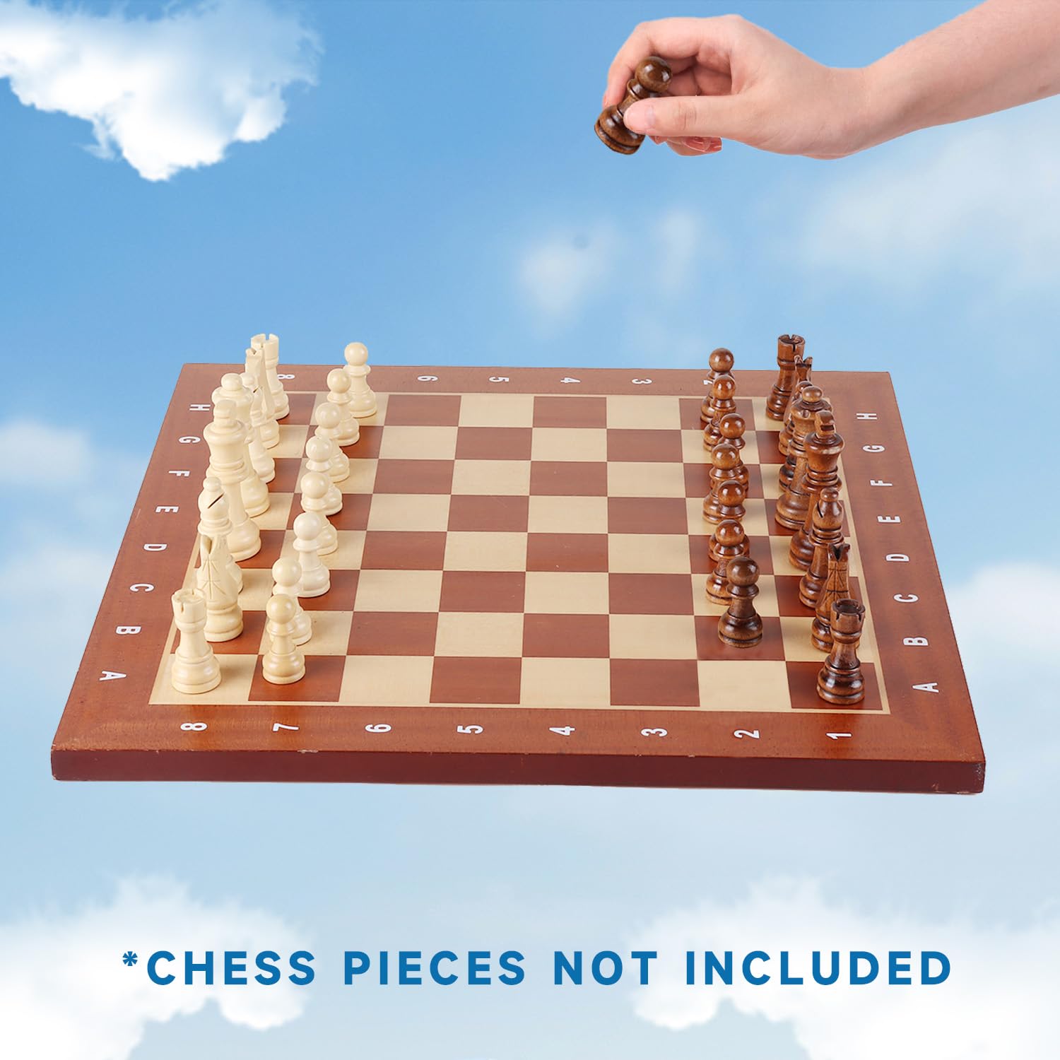 GSE Games & Sports Expert Professional Tournament Chess Board Only, Sapele & Maple Inlaid Chessboard, Chess Board for Beginners, Kids, Adults (Extra Large: 21.25" / Square: 2.25" Brown)