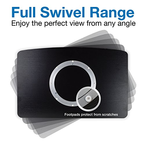 Mount-It! TV Turntable Stand, Rotating Swivel TV Base 32, 37, 40, 42, 47, and 50" TVs, 29 mm Thick Wood, Black