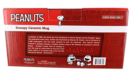 ICUP Peanuts Snoopy Molded Head Ceramic Mug, Clear
