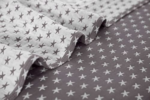 Sterling Creek Dawson Star Muslin Throw Blanket Three Layers Lightweight Breathable Cotton Gauzy Blanket for Adults, All Season (Throw, Gray)