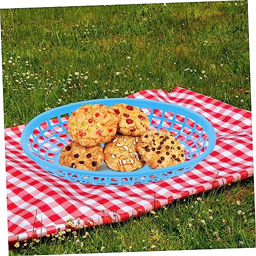KJHBV 12pcs Snack Plate Hamburger Basket Plastic Hamper Vegetable Food Basket for Snacks Pp Blue Snack Baskets Food Basket Ktv Snacks Basket At Home Afternoon Tea Plastic Food