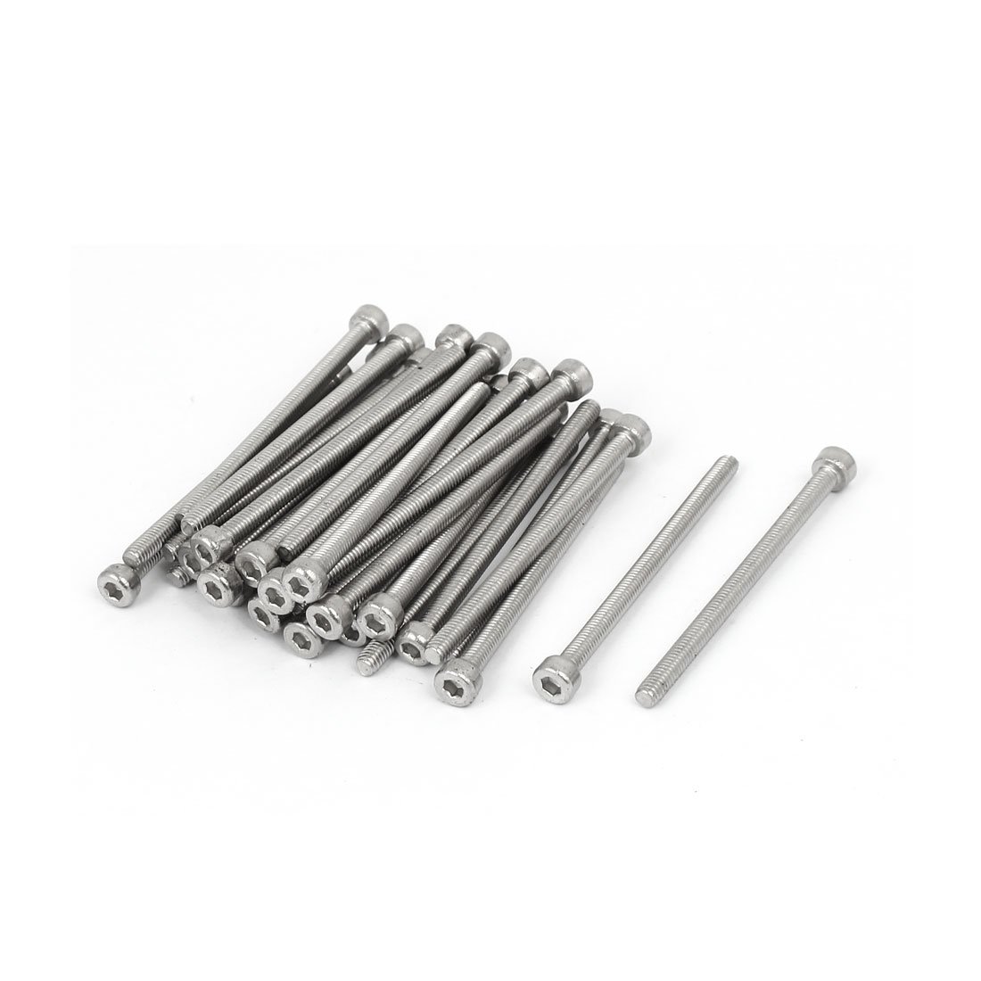 uxcell® M4x60mm Thread 304 Stainless Steel Hex Socket Head Cap Screw Bolt DIN912 35pcs