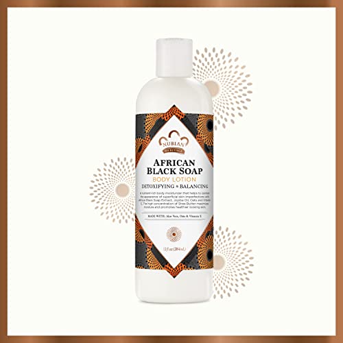 Nubian Heritage Body Lotion African Black Soap for Dry Skin Paraben Free Body Moisturizer, 13 oz