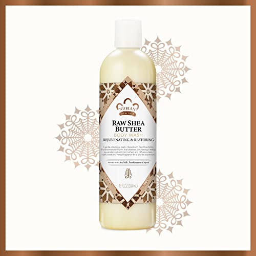 Nubian Heritage Body Wash Raw Shea Butter for Dry Skin Paraben Free Body Wash, 13 oz