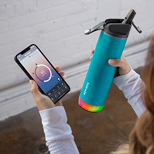 Hidrate Spark PRO Smart Water Bottle β Insulated Stainless Steel β Tracks Water Intake with Bluetooth, LED Glow Reminder When You Need to Drink β Straw Lid, 32oz, Black