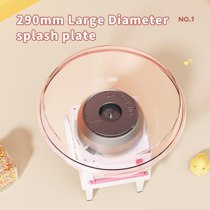 KLLsmDesign Cotton Candy Machine for Kids, Cart Design Desktop Electric Cotton Candy Maker with 10 Reusable Cones & Sugar Scoop for Children's Birthday Gift Family Party Holiday Use