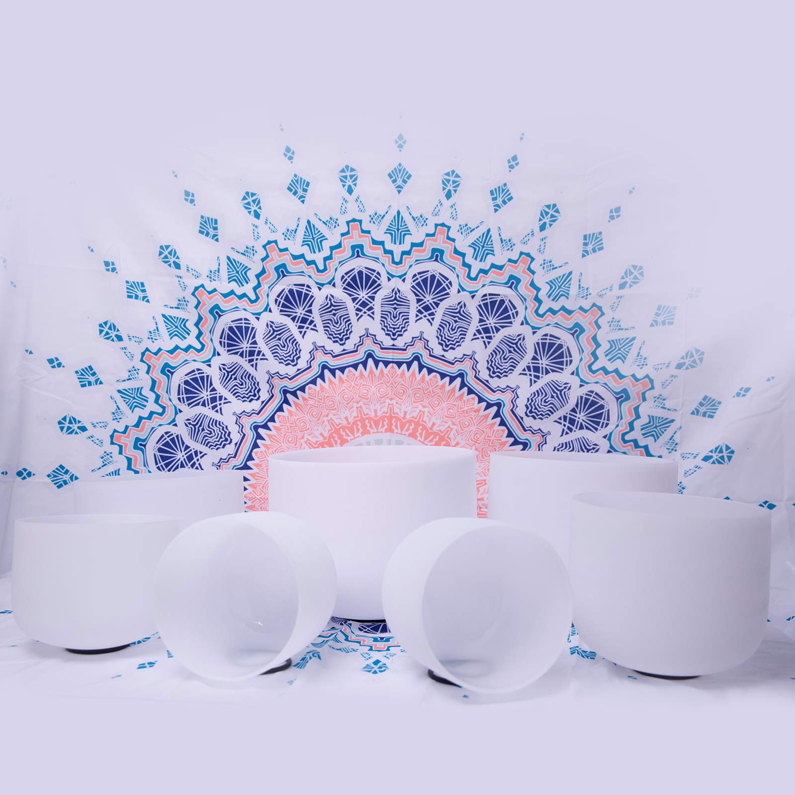 ENERGYSOUND 432 Hz 7-12 Inch Chakra Set of 7 PCS Quartz Bowl For Crystal Singing Bowls + 3 PCS Carry Case Bags