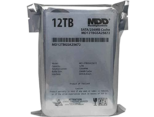 MDD 12TB 7200RPM SATA 6Gb/s 256MB Cache 3.5inch Internal Desktop Hard Drive, MD12TBGSA25672, Mechanical Hard Disk