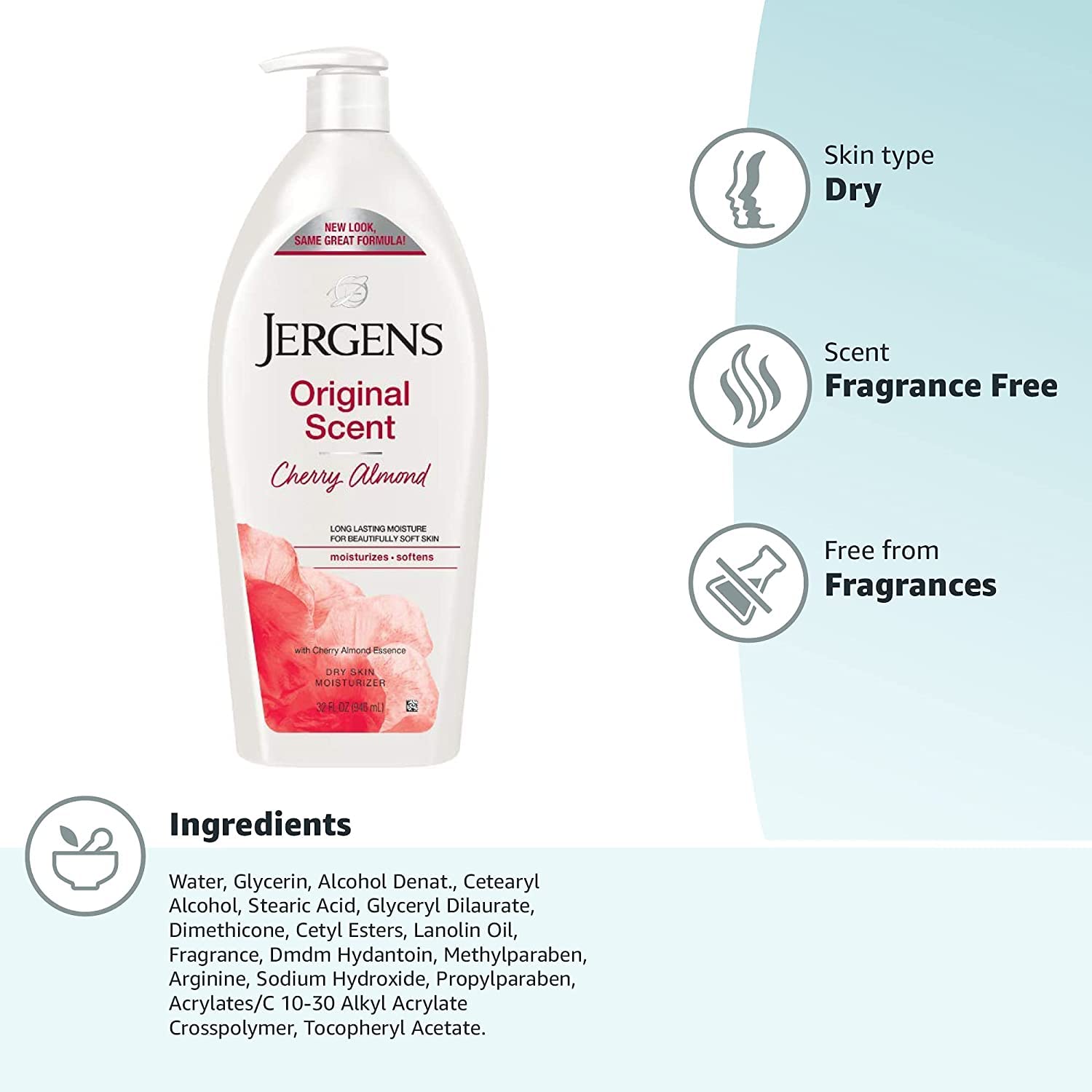 Jergens Original Scent Cherry-Almond Moisturizer 10 oz ( Pack of 3)
