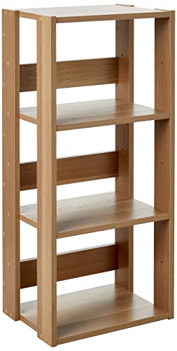 IRIS OHYAMA USA 3 Tier Open Bookshelf Bookcase for Small Spaces, Farmhouse Bedroom, Office, Living Room, Indoor Shelf for Home Décor, Books, Plants and More, 16 inch, MED, Natural
