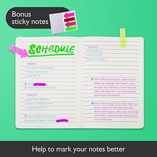 KEVXT B6 Size PU Leather Writing Journal, Notebook Notepad Journal Bulk Pack, Wide Ruled Journal for Students,Size: 4.9" X 6.9" 64 Sheet/128 Pages(Set of 4,Random Color)