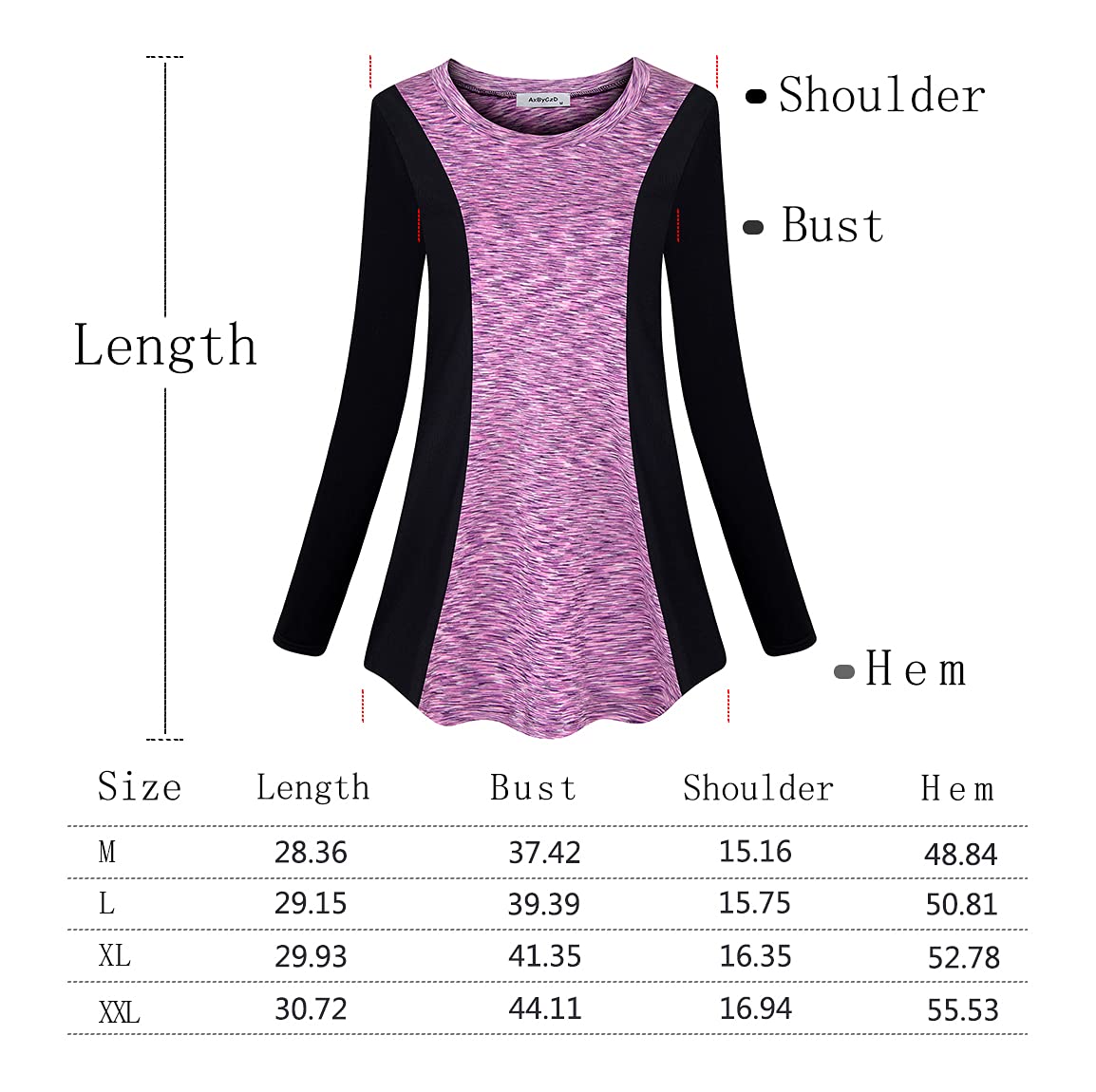 AxByCzD Yoga Tops for Women Activewear Workout Casual Long Sleeve Crew Neck Shirts Grey Large