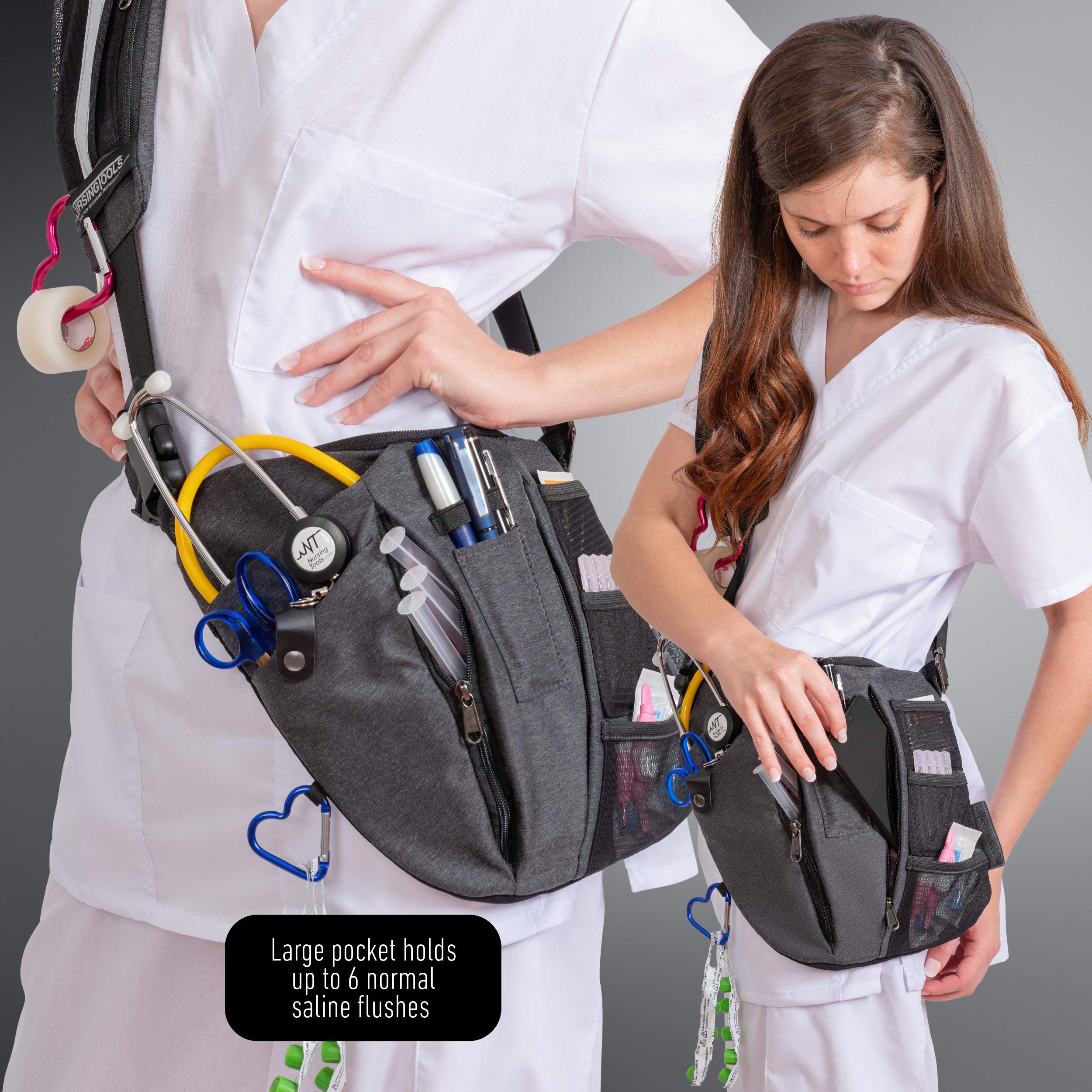 Crossbody Fanny Pack with Holder for Stethoscope, Tape, & Bandage Scissors - Storage for Emergency Supplies - Organizer Bag for Nurses, Student & Medical Professionals